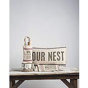 Primitives by Kathy 19068 Distressed Light Throw Pillow, 25 x 15-Inches, Our Nest
