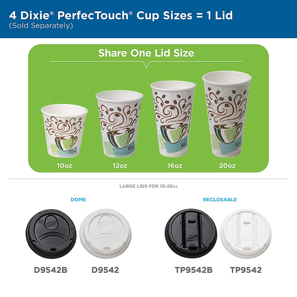 Dixie PerfecTouch 20 oz. Insulated Paper Hot Coffee Cup by GP PRO (Georgia-Pacific) Beans Design 5320BE 500 Count (25 Cups Per Sleeve, 20 Sleeves Per Case)