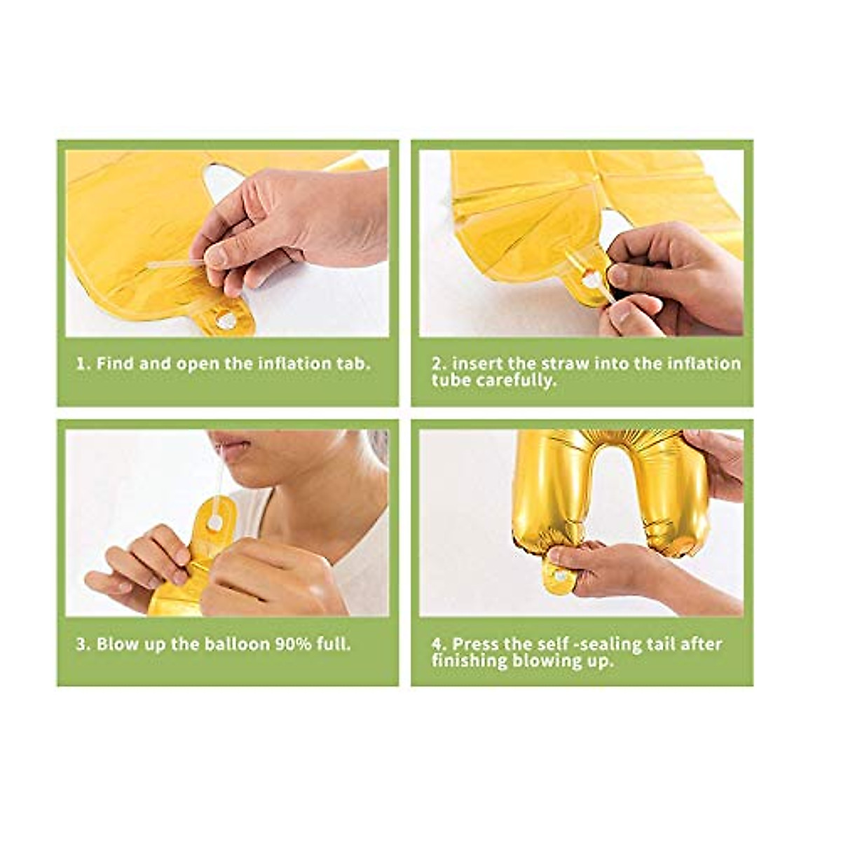 Wellin 16" Gold Foil Mylar Letter Balloons A-Z 26pcs Mega Pack, Aluminum Hanging Foil Film Alphabet Letter (A-Z (Pack of 26), gold)