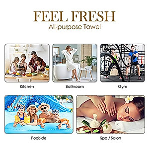 Elaine Karen 12 Pack 100% Cotton White Washcloths – Hotel & spa Absorbent Face Towels, Fingertip Terry Towels, (13'' x 13'')