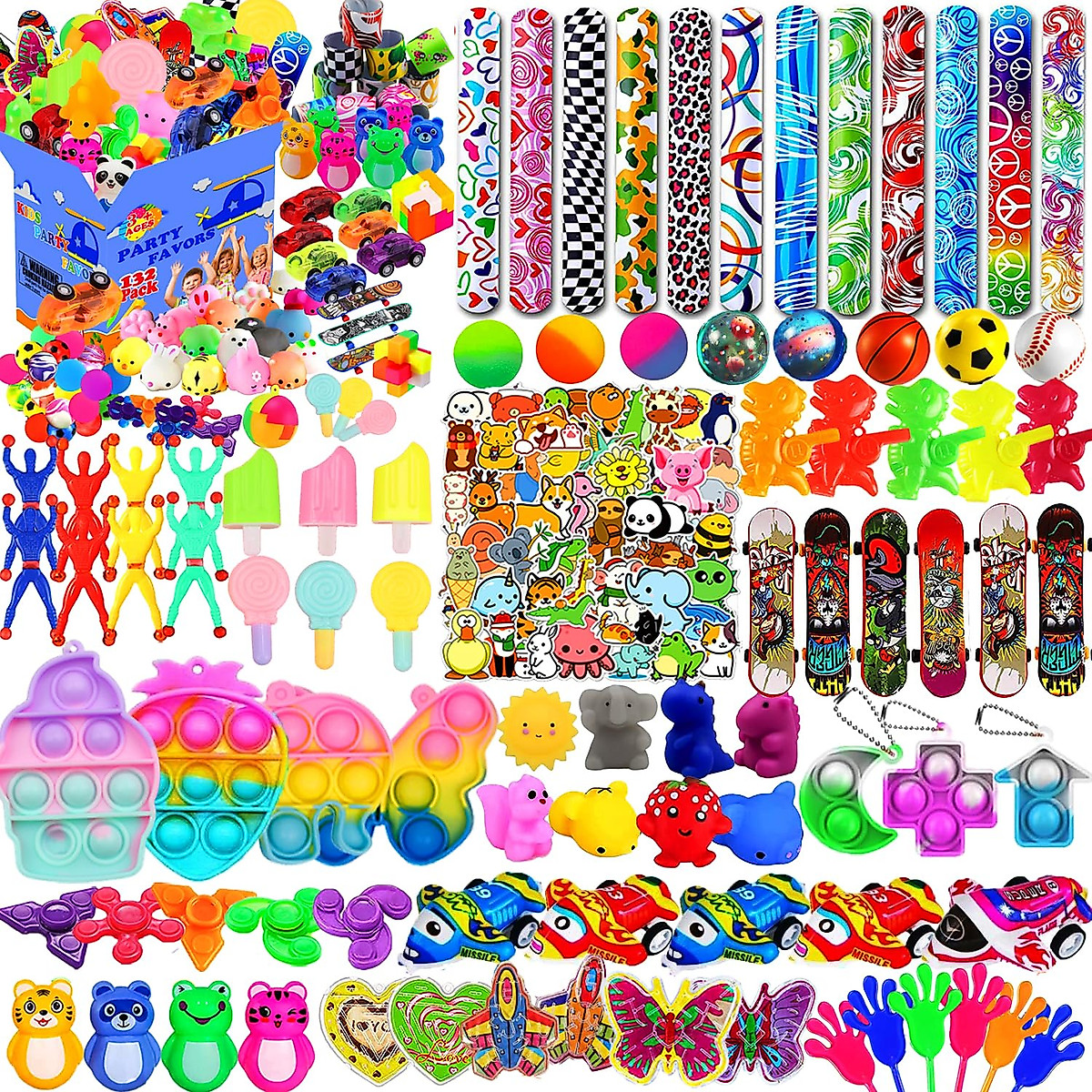 Beilunt 132 Pcs Party Favors Toys for Kids 4-8,Assortment Treasure Box Toys for Classroom Prizes,Goodie Bags Stuffers,Christmas Stocking Stuffers,Pinata Fillers Bulks Small Toys Carnival Prizes