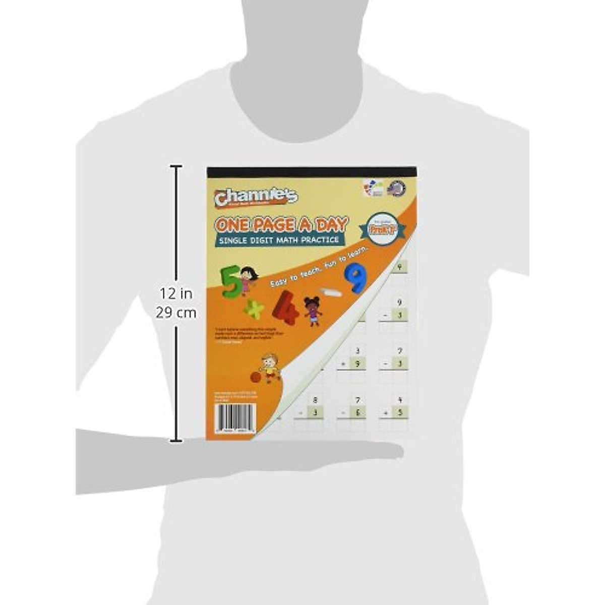 Channie’s One Page A Day Single Digit Addition & Subtraction Workbook for Pre-Kindergarten - 1st Grade Elementary School Students, Single Digit Math Practice, 50 Pages