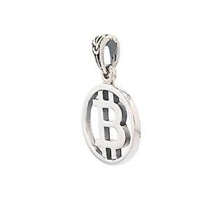 Jewelry Trends Crypto Sterling Silver Small Bitcoin Symbol Cryptocurrency Pendant