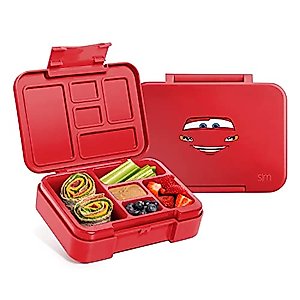 Simple Modern Disney Pixar Bento Lunch Box for Kids | BPA Free, Leakproof, Dishwasher Safe | Lunch Container for Boys, Toddlers | Porter Collection | 5 Compartments | Cars Kachow
