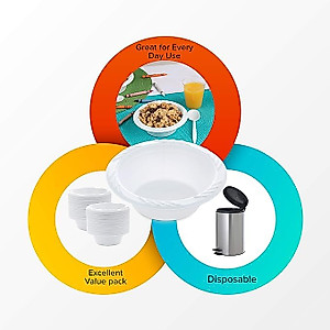 BaydenB Durable and Convenient Plastic Disposable Bowls for Parties and Events (12 Oz Bowls, 100 Pcs)