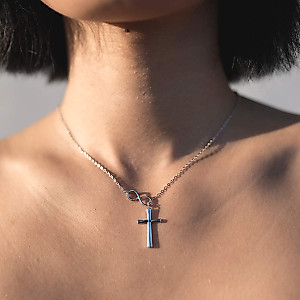 Dear Ava Infinity Cross Necklace For Women - Modern Jewelry Pendant Love - Retirement Farewell gifts for Teacher Coworker Colleague Office Friend Boss Rose Gold