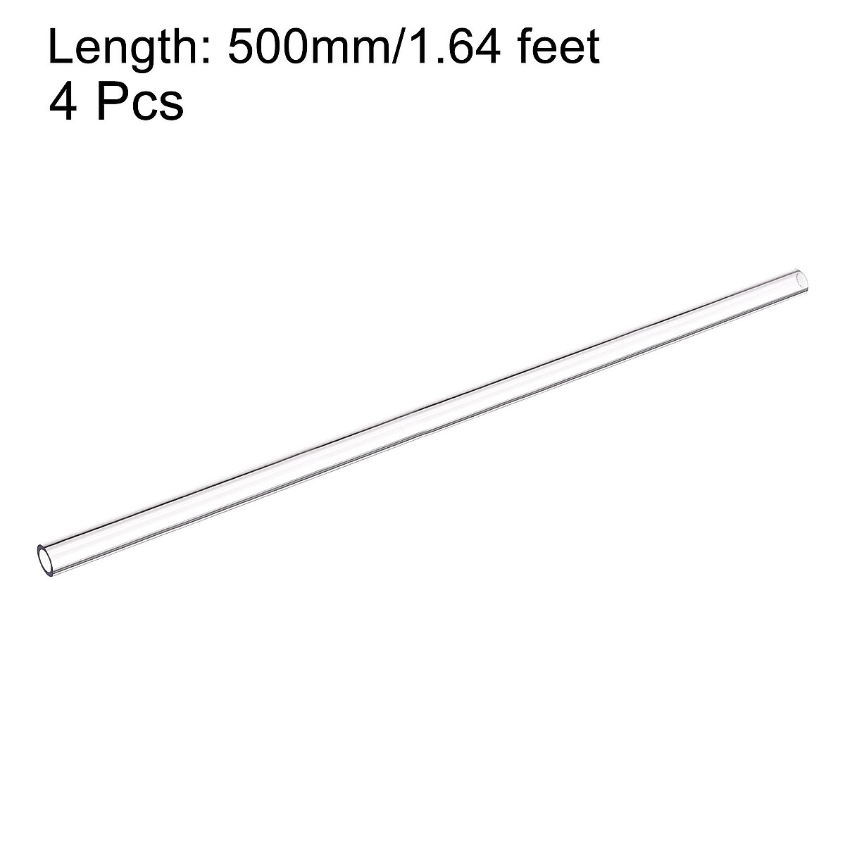 uxcell PETG Tubing Hard Tube 10mm ID, 14mm OD, 0.5m/20inch Length, Clear for PC Water-Cooling System 4pcs