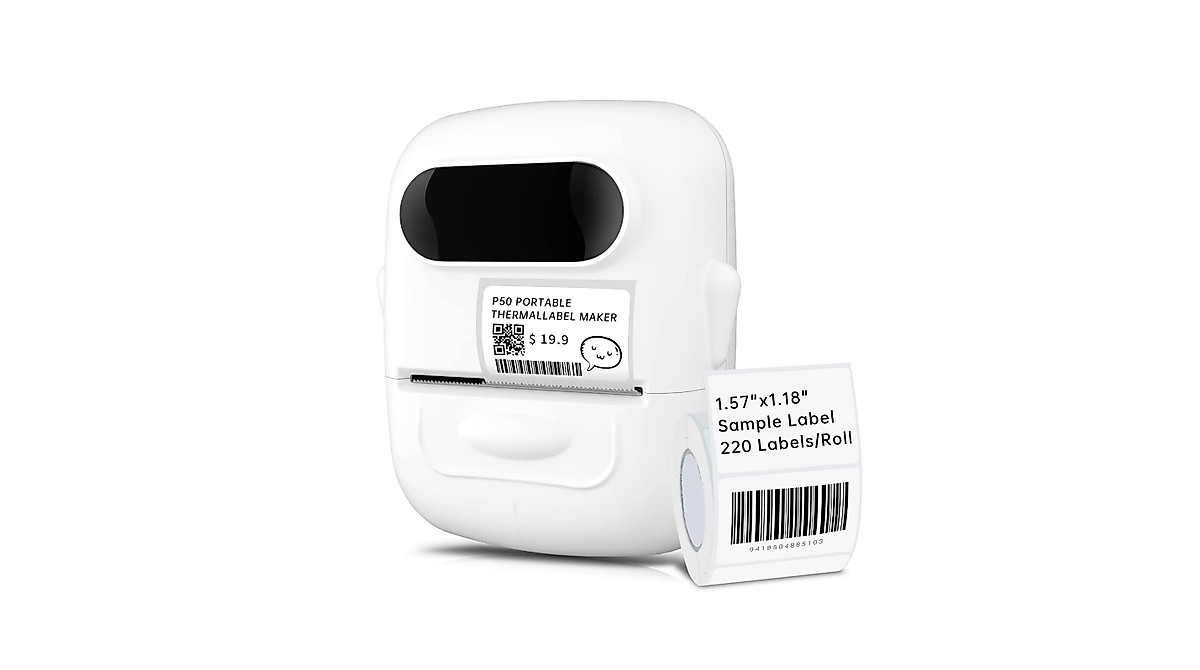 Label Maker Machine with Tape P50 - Portable Bluetooth Label Printer