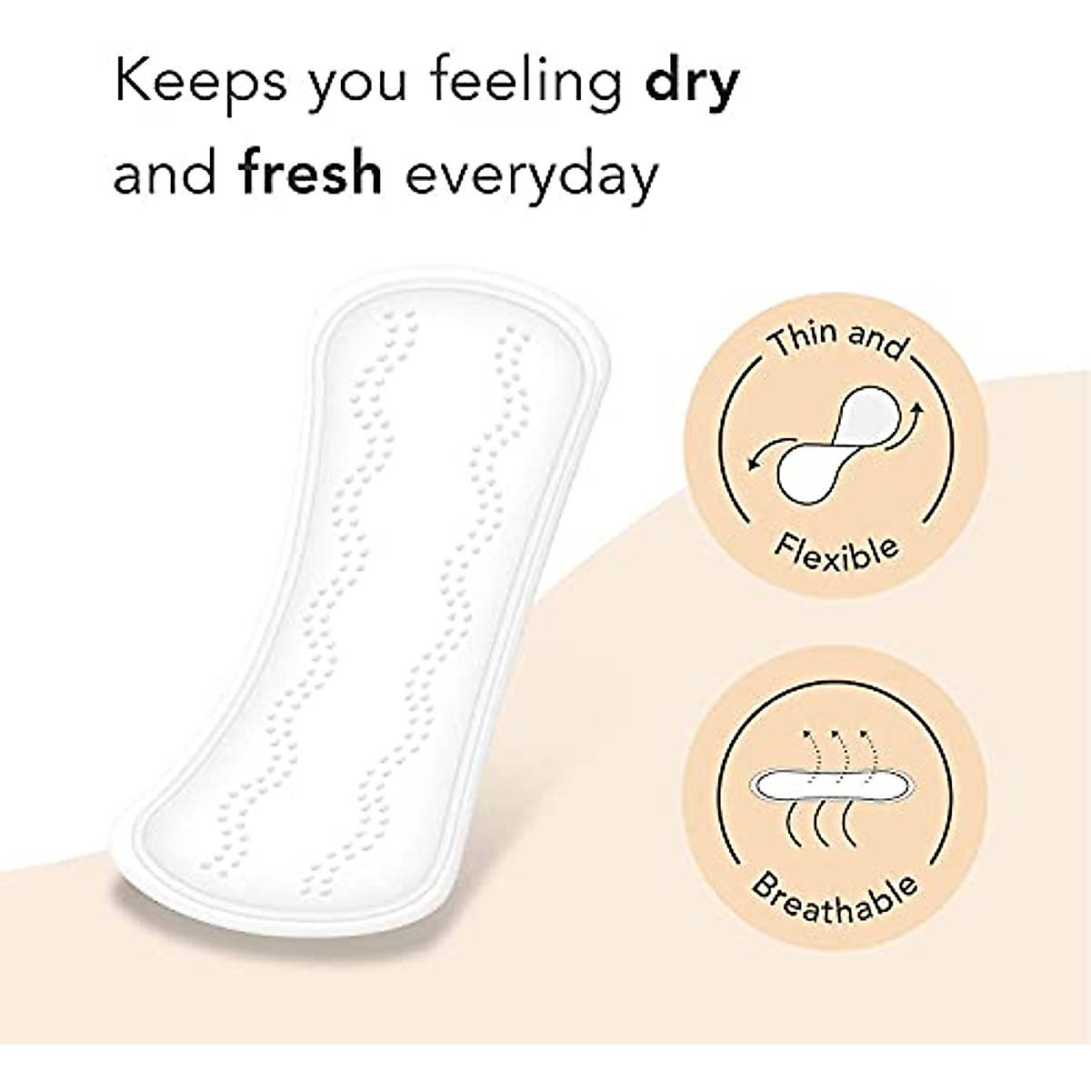 Rael Panty Liners for Women, Organic Cotton Cover - Regular Pantiliners, Light Absorbency, Unscented, Chlorine Free (Regular, 44 Count)