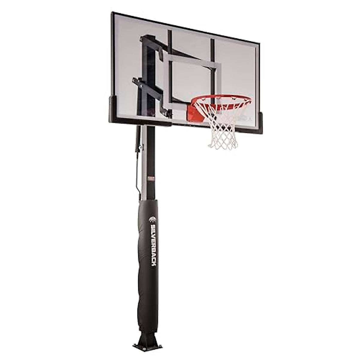 Silverback Ghost Basketball Goal with 60-Inch Tinted Tempered Glass Backboard