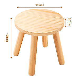 SOOPURKIDS Wooden Step Stool for Kids, 10 Inch Solid Kids Chairs fit with Sensory Table，Sturdy Sitting Stool with Assembled Four-Legged, for Children, Toddler,1 Pack