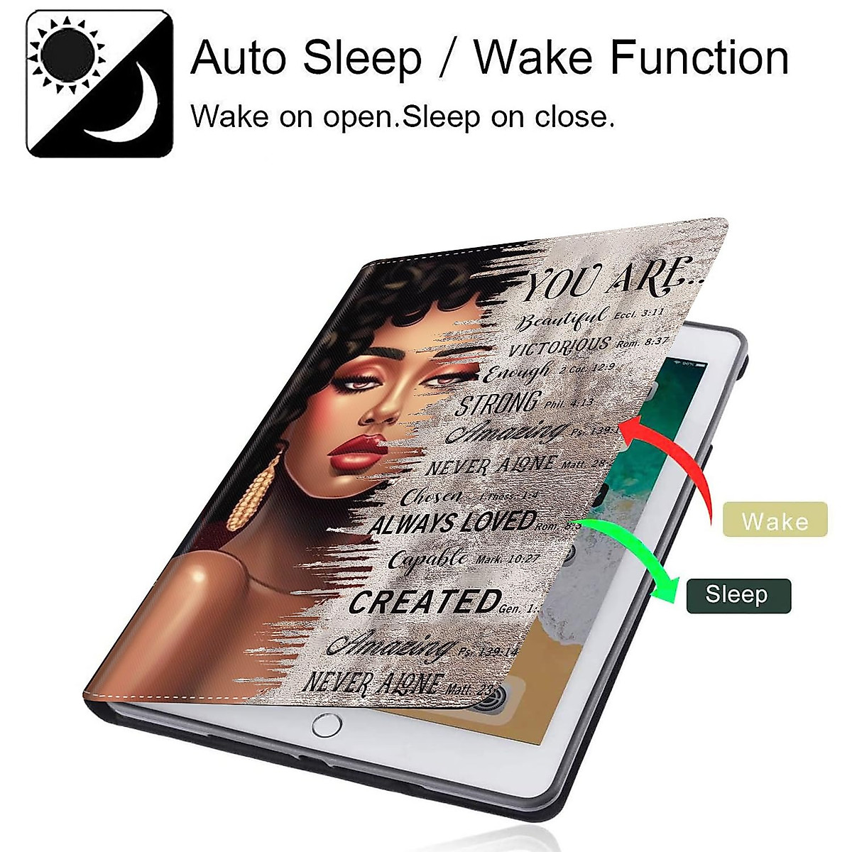 Case for iPad Pro 11 Inch 2022/2021/2020 (4th/3rd/2nd Generation),iPad Air 5th / 4th Generation 10.9 Inch (2022/2020) Case, Durable Shockproof Cover，African American Women Inspirational Quotes