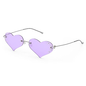 xo, Fetti Purple Heart Rhinestone Sunglasses | Bachelorette Party Sunnies, Birthday Girl Decorations, Guts Concert Accessory, Rave Y2k Supplies, Festival