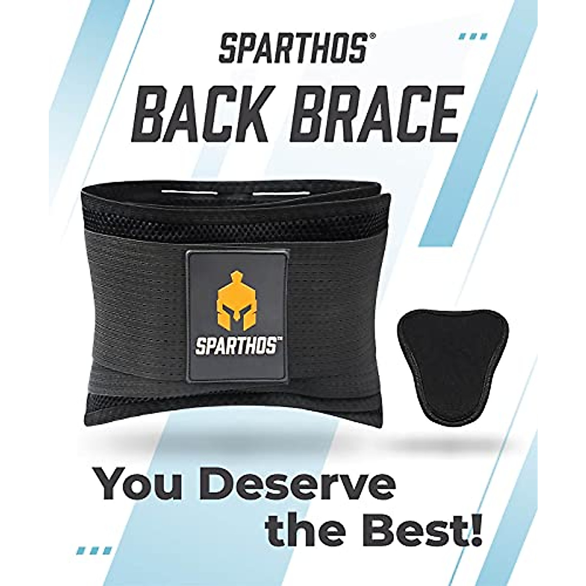 Sparthos Back Brace Immediate Relief from Back Pain, Herniated Disc, Sciatica, Scoliosis and more! - Breathable Mesh Design with Lumbar Pad- Adjustable Support Straps- Lower Back Belt- Size Large