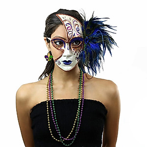 Mardi Gras Earrings for Women,Sequins Fabric Evil Eye Donut Fleur De Lis Dangle Earrings Carnival Theme Drop Earrings Holiday (Fleur De Lis)