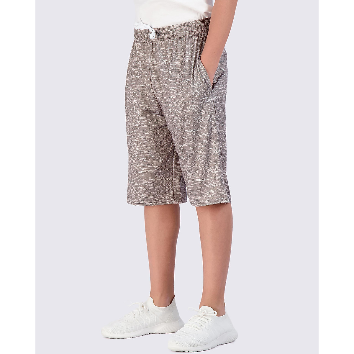 5 Pack Big Boys Youth Teen Printed Shorts Kids Dry Fit Sport Active Mesh Basketball Soccer Running Workout Tennis Gym 12-14