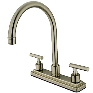 Kingston Brass KS8798CMLLS Manhattan 8" Centerset Kitchen Faucet, Brushed Nickel