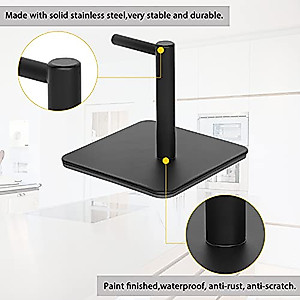 Magnetic Paper Towel Holder Black Stainless Steel Paper Tower Bar with Strong Magnetic Backing - for Kitchen, Grill, Toolbox, Garage, Shop（magnetic-1pair-black）