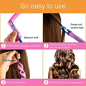 20Pcs Hair Curlers for Long Hair, Magic Spiral No Heat/Heatless Hair Curler Styling Kit with Hooks (55cm/22inch)