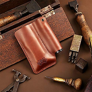 EASYANT Leather Men Pocket Organizer Leather EDC Tool Pouch Sheath Handmade Multitool Accessories