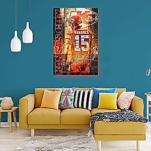 SHUOJIN Mahomes Patrick Football Team Wall Art Poster Scroll Canvas Painting Picture Living Room Decor Home Framed/Unframed 16x24inch(40x60cm)