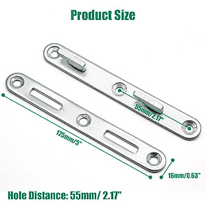 BokWin 4 PCS Wood Bed Rail Connecting Fittings，5 Inch Thicken Bed Rail Fasteners Zinc Round Bed Hook