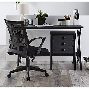 Realspace® Jaxby Mesh/Fabric Mid-Back Task Chair, Black