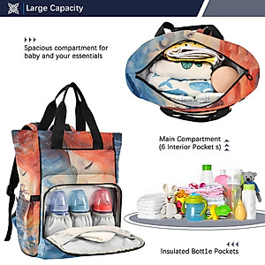 xigua Fire and Ice Fairy Diaper Bag Backpack Multi Function Baby Changing Bags Waterproof Large Capacity Travel Back Pack for Mom Dad