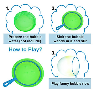 Roberly Bubble Wands Set Toys Big Giant Large Bubbles Wand Toy Sets with Tray Bulk Funny Bubble Making Maker for Kids Adult Summer Outdoor Playtime Activity Party Favors Gifts Birthday Games