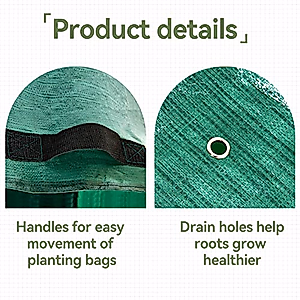 28 Gallon Exlarge Plastic Raised Planting Bed with 3 Compartments- 3 Divided Grids Rectangle Garden Grow Bag Potato Tomato Planter Pot Containers for Vegetables Plant Flowers Growing (Dark Green)