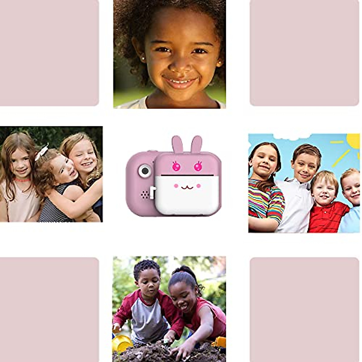 Zeerkeer Instant Print Camera for Kids 1080P HD Children Selfie Video Digital Camera with 2.4'' IPS Screen and 32GB TF Card for 3-12 Years Boys Girls Gift (Pink)