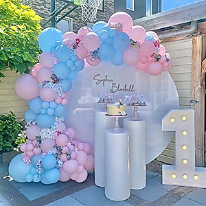 WXX 95pcs Pastel Blue Balloons Different Sizes 18 12 10 5 Inch for Garland Arch, Light Blue Balloons for Birthday Baby Shower Gender Reveal Wedding Party Decoration