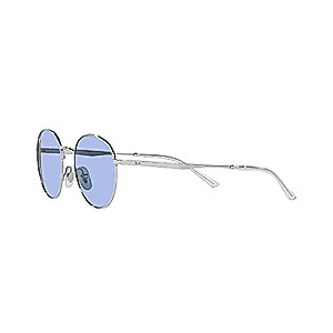 Ray-Ban RB3681 Round Sunglasses, Silver/Blue, 50 mm