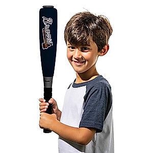 Franklin Sports Atlanta Braves Foam Bat & Ball Set - 21" Soft Jumbo Team Baseball Bat and Ball Team Logo - MLB Official Licensed Product