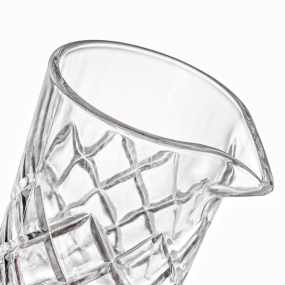 Tebery Seamless Crystal Cocktail Mixing Glass for Stirring Drinks, 16Oz Thick Bottom Bar Mixing Pitcher, Stirring Glass Drink Maker for Bar, Bartenders