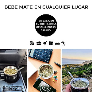 OnlyBP® Argentinian Yerba Mate Set - Includes Yerba Mate Cup, Thermos, 2 Bombillas and Cleaning Brush - Premium Quality 304 Stainless Steel - Double-Walled