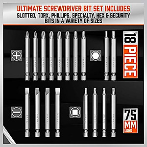 HORUSDY 208-Piece Professional Screwdriver Bit Set, Chrome Vanadium Steel Driver Bit Set, Includes Security Bits