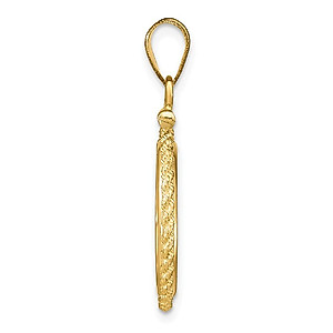 Roy Rose Jewelry Gold Coin Pendant Mounting - 16.5mm Coin Size - Casted Rope Design Frame - 14K Yellow Gold - Screw Top with Bail
