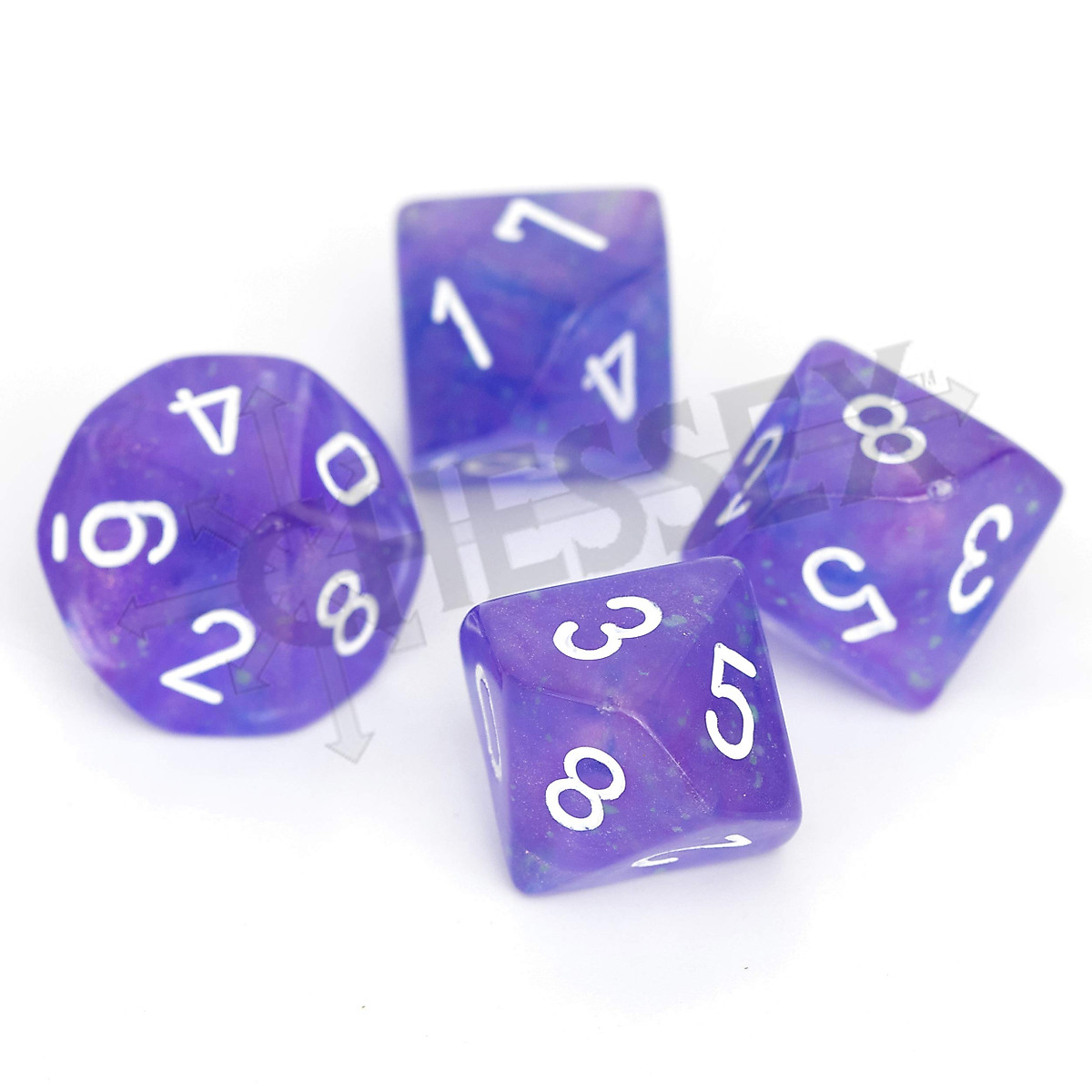 Chessex Borealis Purple/White Luminary Set of Ten d10s (27377)