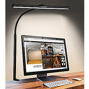 ACNCTOP Desk Lamp for Office Home - Eye-Caring Architect Task Lamp 25 Lighting Modes Adjustable LED Desk Lamp Flexible Gooseneck Clamp Light for Workbench Drafting Reading Study (Black)