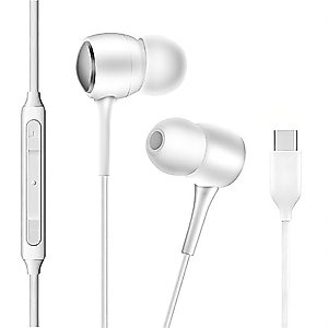 2023 New Stereo Headphones in-Ear Earbuds for Samsung Galaxy S23 Ultra Galaxy S22 Ultra S21 Ultra S20 Ultra, Galaxy Note 10+ Type-C Connector with Microphone and Volume Remote - White