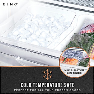 BINO | Plastic Organizer Bins, X-Small - 4 Pack | THE SOHO COLLECTION | Multi-Use Organizer Bins | Pantry Organizer & Freezer Organizer Bins | Plastic Storage Containers | Bins for Home & Kitchen Org
