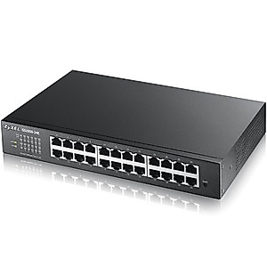 ZYXEL 24-Port Gigabit Ethernet Smart Switch (GS1900-24E) - Managed, Small Form Factor, Limited Lifetime Protection
