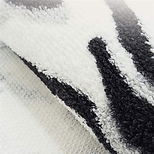 Tiger Print Rug Cartoon Cute Faux Area Rugs Fluffy Animal Print Mat Carpet Kids Small Rugs for Playroom Room Home Decor (2.6x1.8Ft /32.2" Lx21.4 W（54.5x82cm）,White)