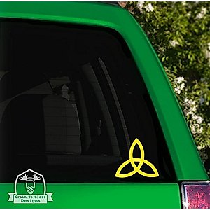 Irish Trinity Knot Vinyl Decal for Car Truck Glass Window Laptop Electronics - 5" Yellow