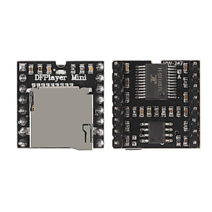 AITRIP 6PCS Mini MP3 Player Audio Module MP3 Voice Decode Board DFPlayer with TF Card Slot, it can be Controlled Through Serial Port or I/O Port for Arduino,Raspberry Pi, AVR, MSP430, and Other MCUs