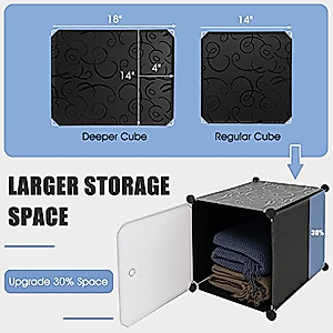 Tangkula 16 Cubes Portable Wardrobe Closet, Combination Bedroom Dresser Armoire with Hanging Sections, Cube Storage Organizer for Hanging Clothes, DIY Closet Cabinet for Books, Toys, Shoes