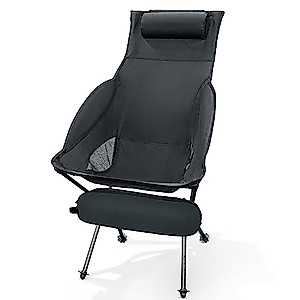 WTVIDAS Folding Camping Chair, High-Back Ultralight Aluminum Camp Chair with Removable Pillow,Oversize Backpacking Chair for Festivals Fishing Picnic and Hiking,Breathable Outdoor Camp Chair