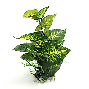 uxcell® Green Plastic Terrarium Tank Lifelike Plant Decorative Ornament for Reptiles Amphibians