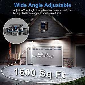 AmeriTop Solar Lights Outdoor 300 LED 7000K Motion Sensor Lights Cordless; 5 Adjustable Heads, 360° Wide Angle Illumination, IP65 Waterproof, Security LED Flood Light for Patio Yard Garden 2 Pack